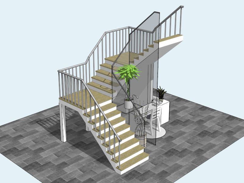 Loft Staircase Design Idea SketchUp 3D Model skp File Download Loft Staircase Design Idea SketchUp 3D Model skp File Download