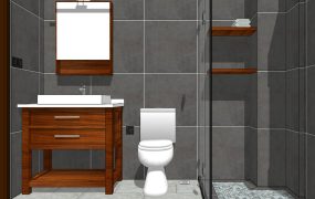 Small Bathroom With Shower And Bath SketchUp 3D Model .skp File ...