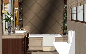 Small Bathroom With Shower And Bath SketchUp 3D Model .skp File ...