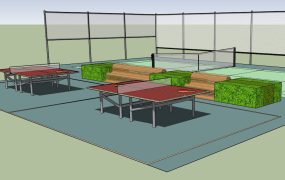 Outdoor Badminton Court SketchUp 3D Model .skp File Download - SketchupBox