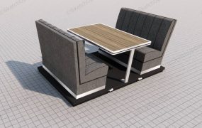 Restaurant Booths SketchUp 3D Model .skp File Download - SketchupBox