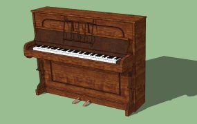 Yamaha Upright Piano SketchUp 3D Model .skp File Download - SketchupBox