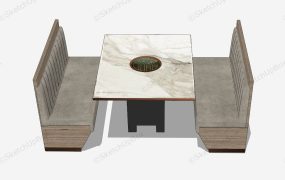 Restaurant Booths SketchUp 3D Model .skp File Download - SketchupBox